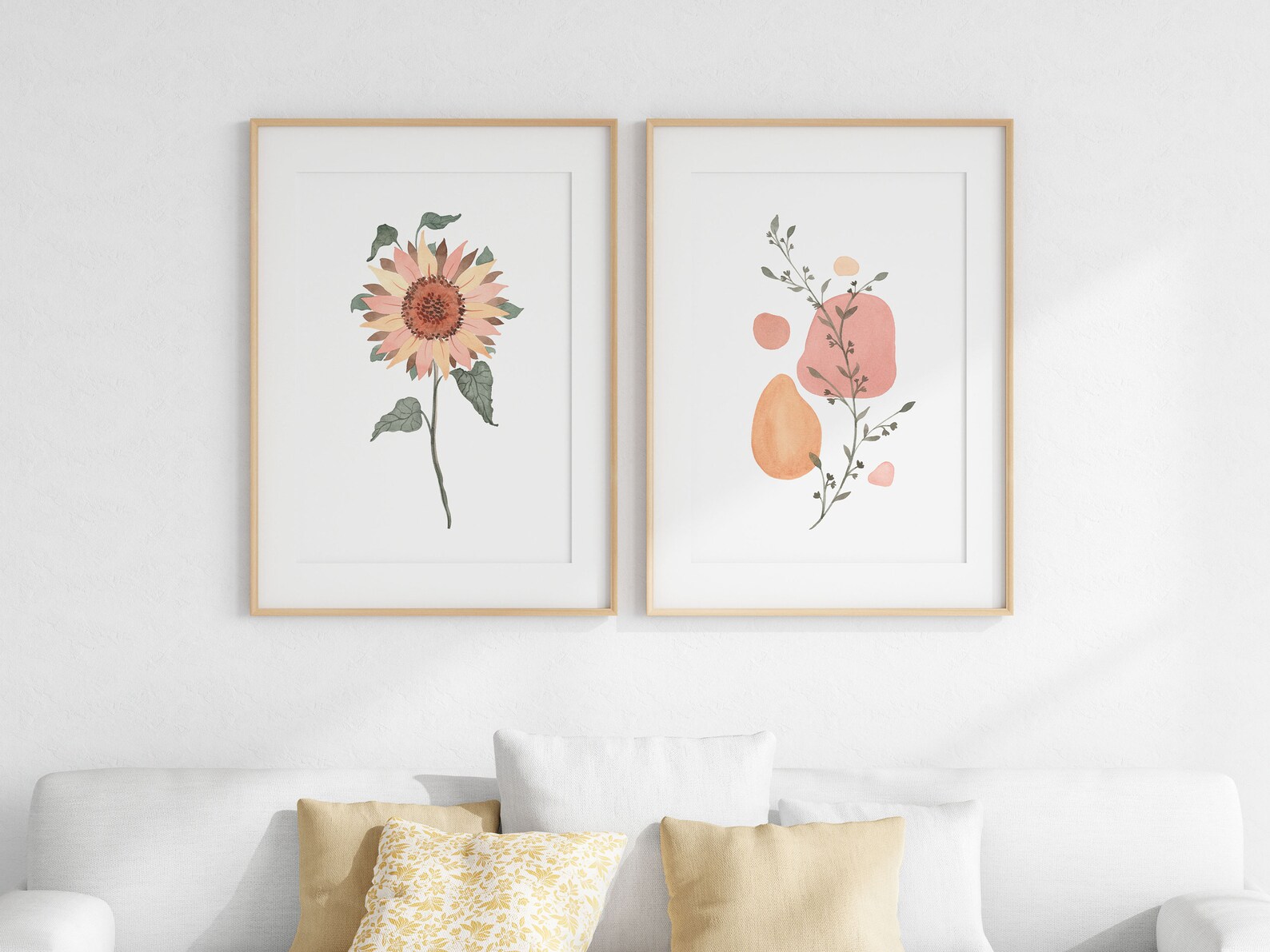 Boho Botanical Art Sunflower Decor Boho Flower Print - Etsy