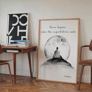 Buddha Poster, Buddha Quote Print, Meditation Artwork, Mindfulness ...