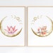 Lotus Flower With Moon Watercolor, Wall Art Set of 2 Boho Moon Phases ...