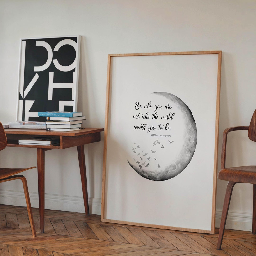 Shakespeare Quote Moon Art Print, Motivational Literary Gift (digital ...