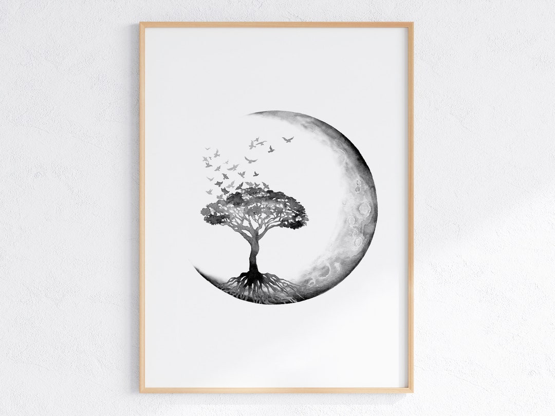 Tree of Life Moon Print: Spiritual Zen Wall Art (digital Download) - Etsy