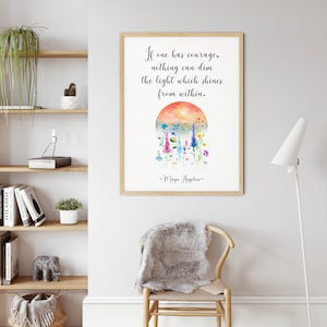 Inspirational Wall Art for Kids, Maya Angelou Quote Print, Courage ...