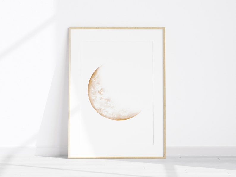 Neutral Moon Wall Art Set of 3 Beige Boho Moon Phase Decor - Etsy