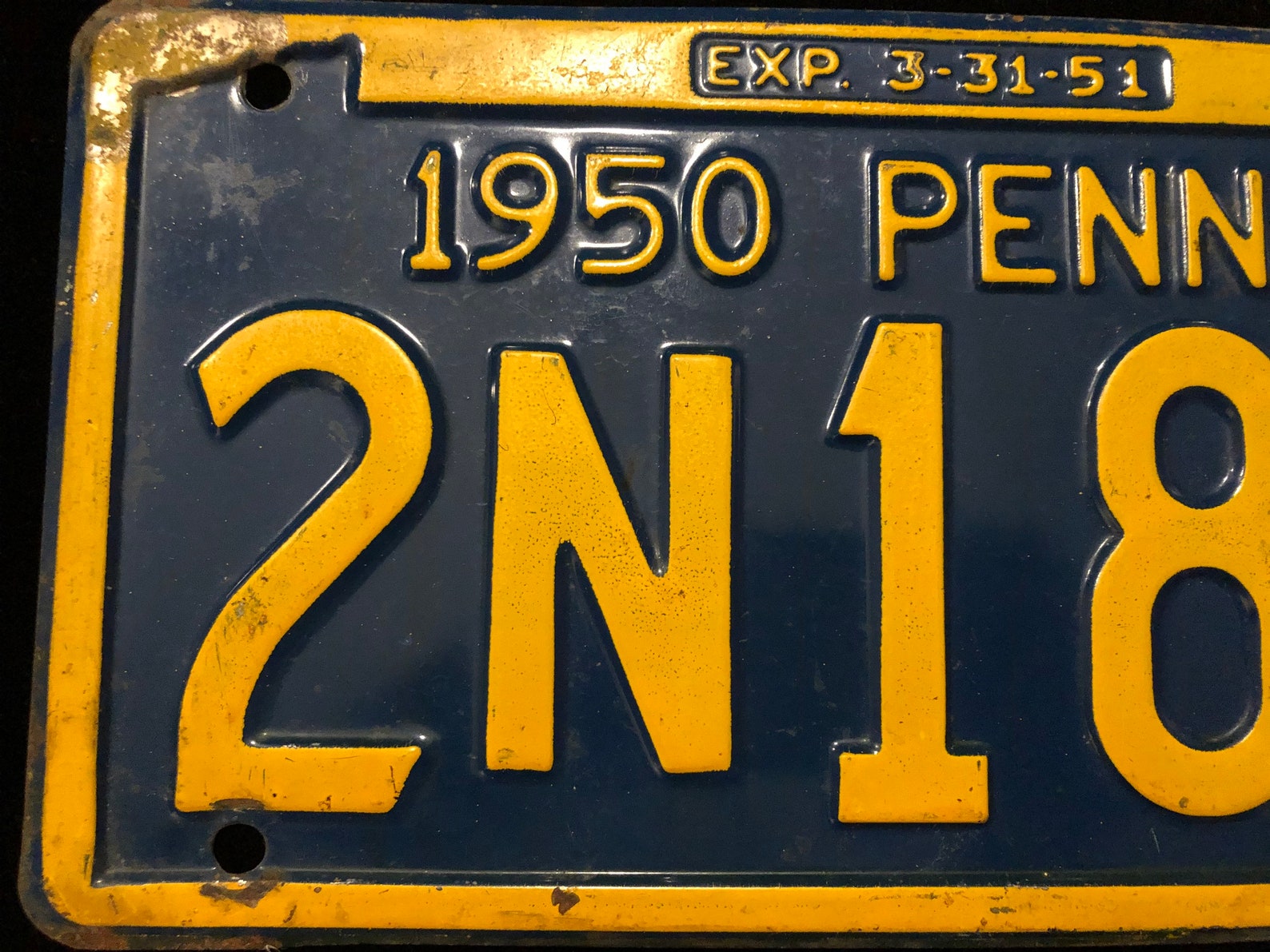 Vintage Original 1950 PA License Plate in Excellent Condition - Etsy