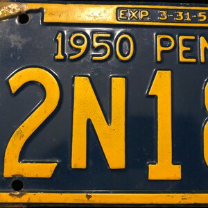 Vintage Original 1950 PA License Plate in Excellent Condition - Etsy