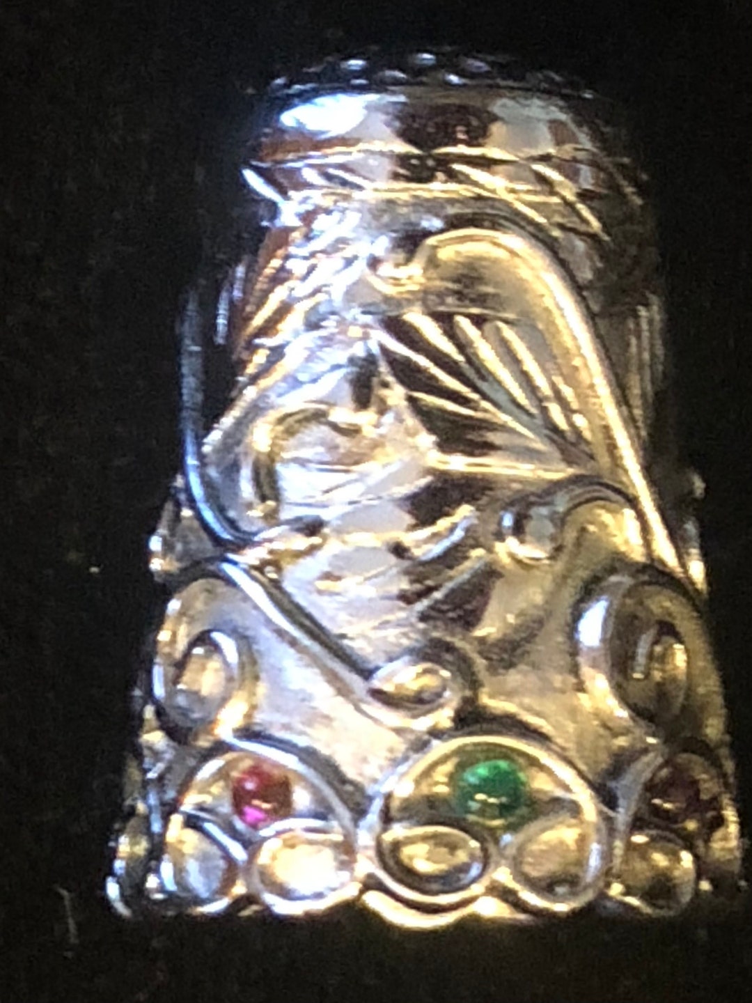 Beautiful Vintage.sterling Silver Large Size Victorian Thimble With ...