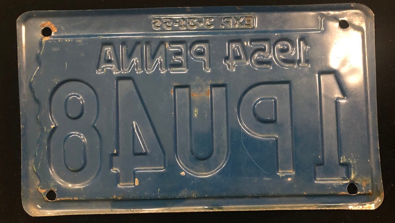 Vintage Original 1954 PA License Plate in Excellent Condition - Etsy