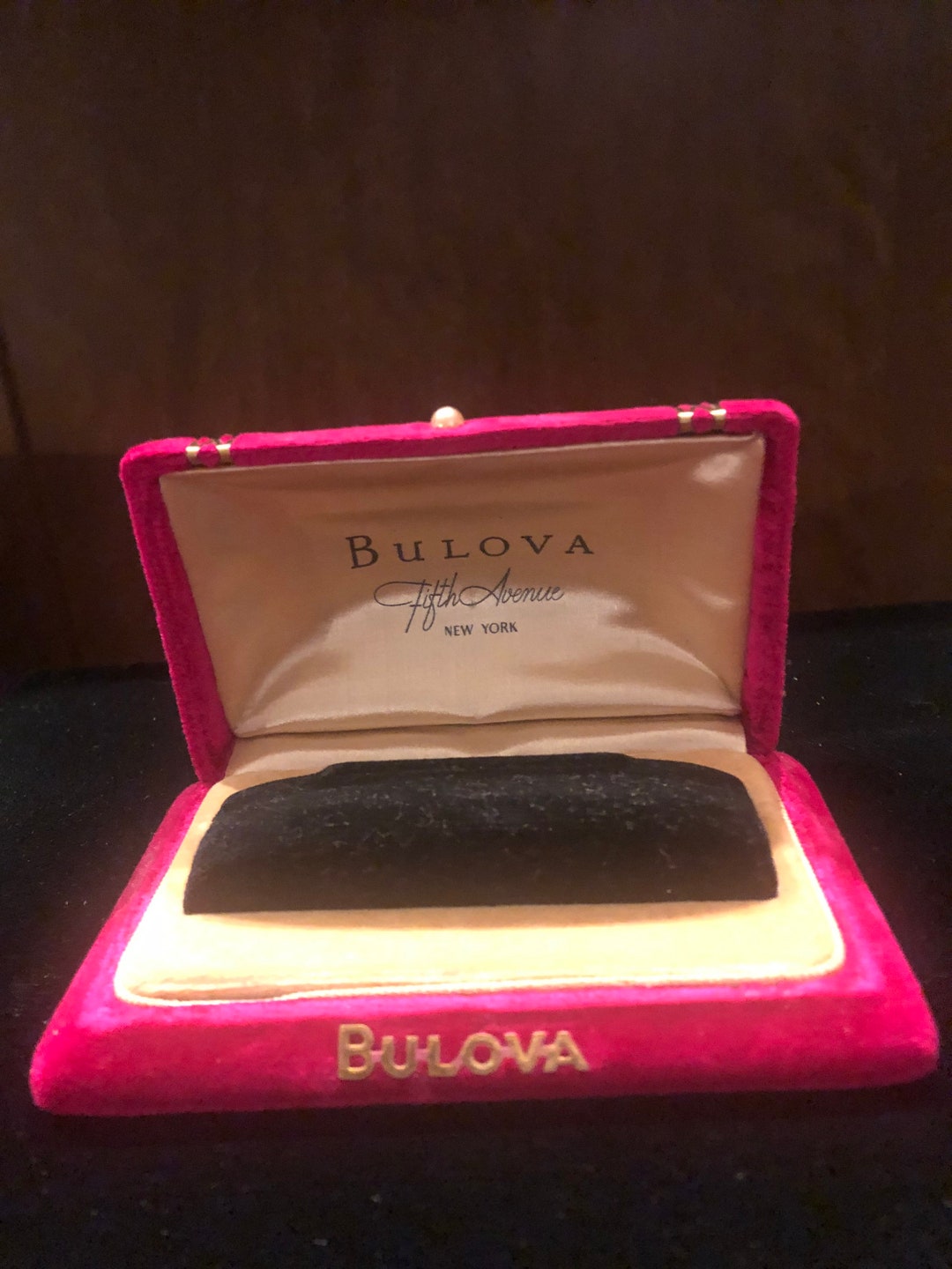 Beautiful Vintage Original 1940s Velvet Bulova Watch Box in Mint ...