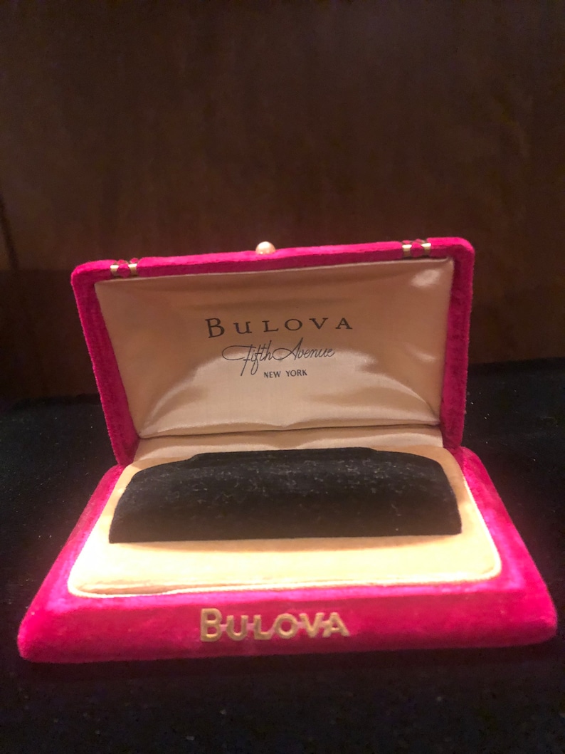 Beautiful Vintage Original 1940s Velvet Bulova Watch Box in Mint ...
