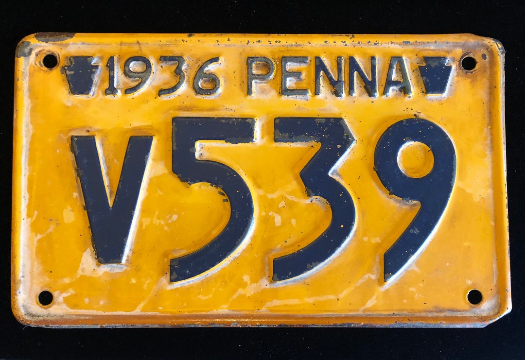 Vintage 1936 PA License Plate in Good Condition - Etsy
