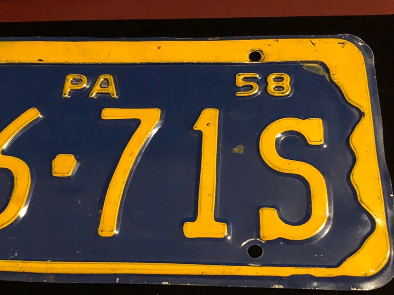 Vintage 1958 PA License Plate in Very Good Condition - Etsy