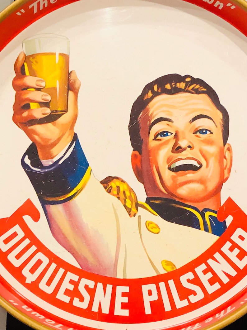 Vintage Original 12 Inch Beer Tray Duquesne Pilsner Brewery pittsburgh ...