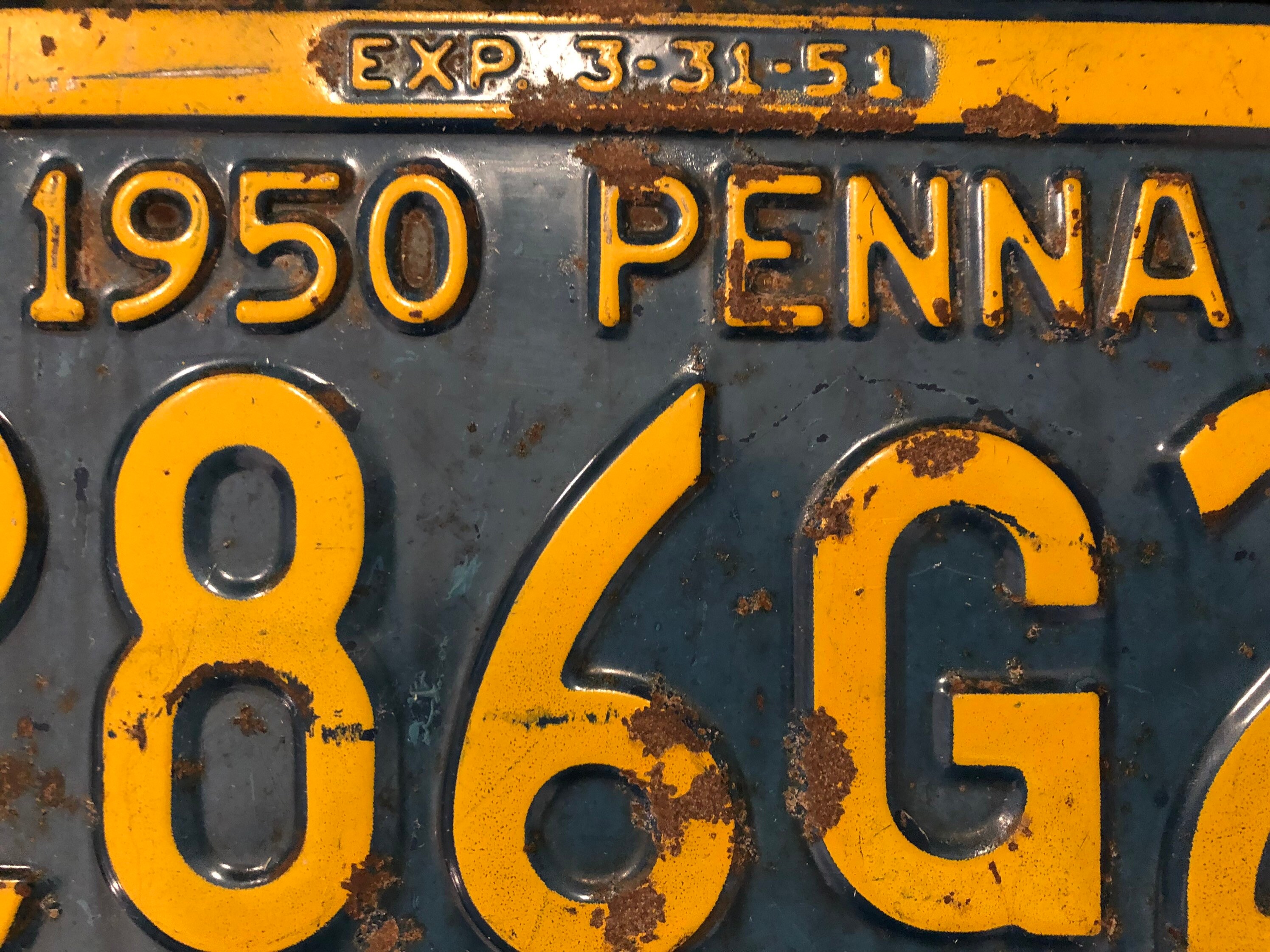 Vintage Original 1950 PA License Plate in Good Condition - Etsy
