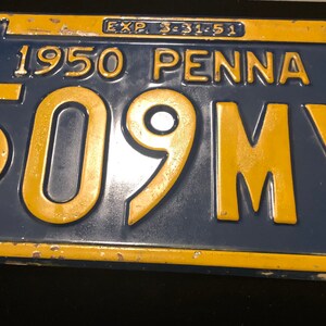 Vintage 1950 PA License Plate in Mint Condition - Etsy