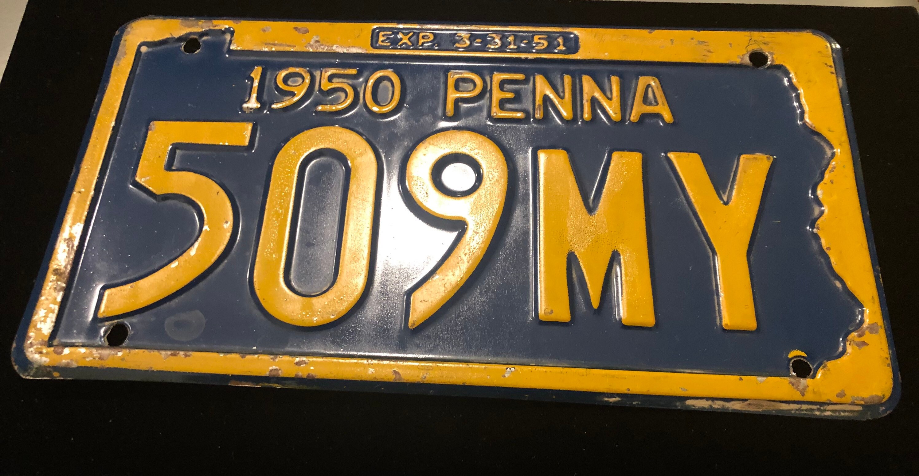 Vintage 1950 PA License Plate in Mint Condition - Etsy