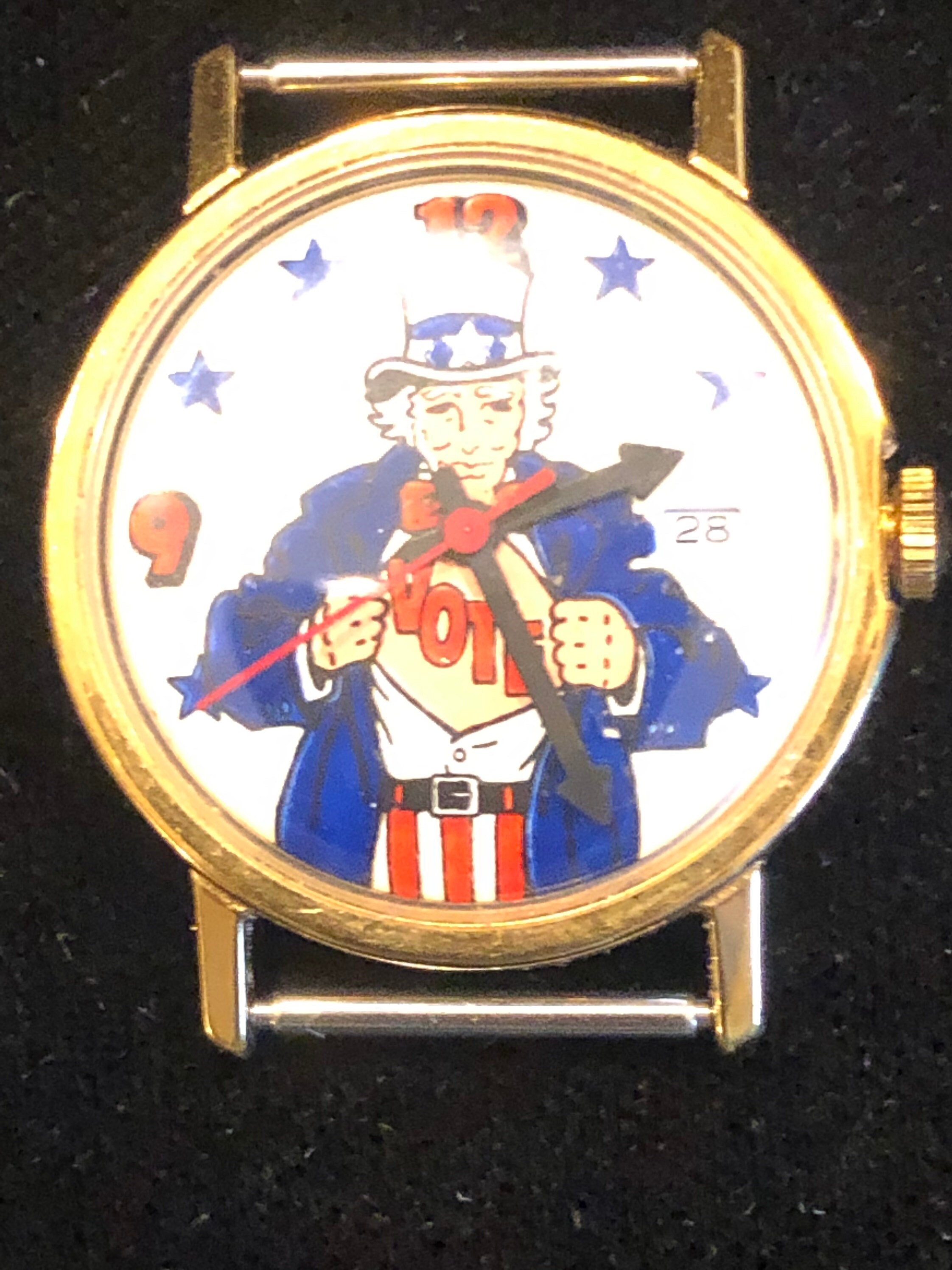 Vintage Uncle Sam Mechanical Vote Watch With Calendar Date - Etsy