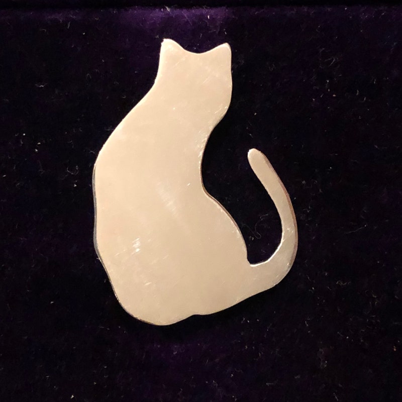 Sterling Cat Pin - Etsy