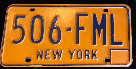 Vintage Original 1980s NY License Plate in Excellent Condition | Etsy