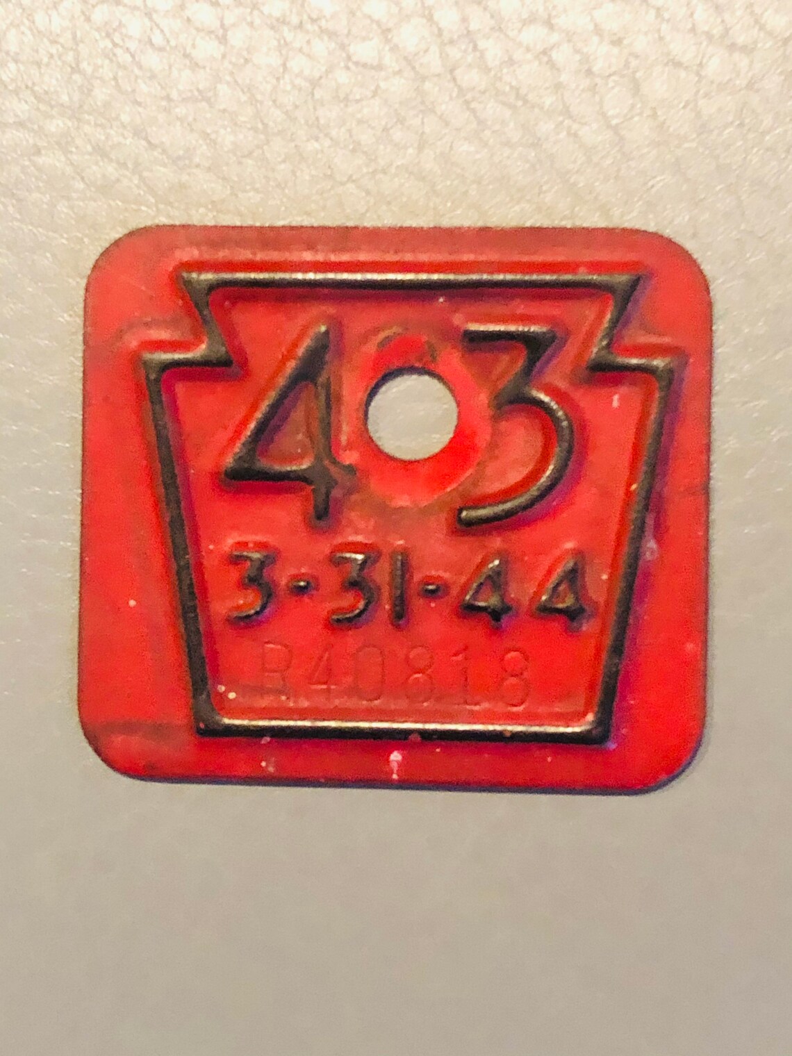 Vintage 1940s Metal Registration Tag in Excellent Condition - Etsy