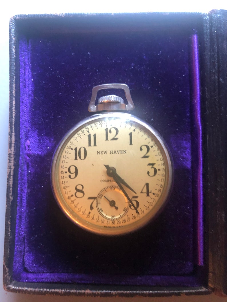 Vintage New Haven Pocket Watch in Excellent Condition no - Etsy