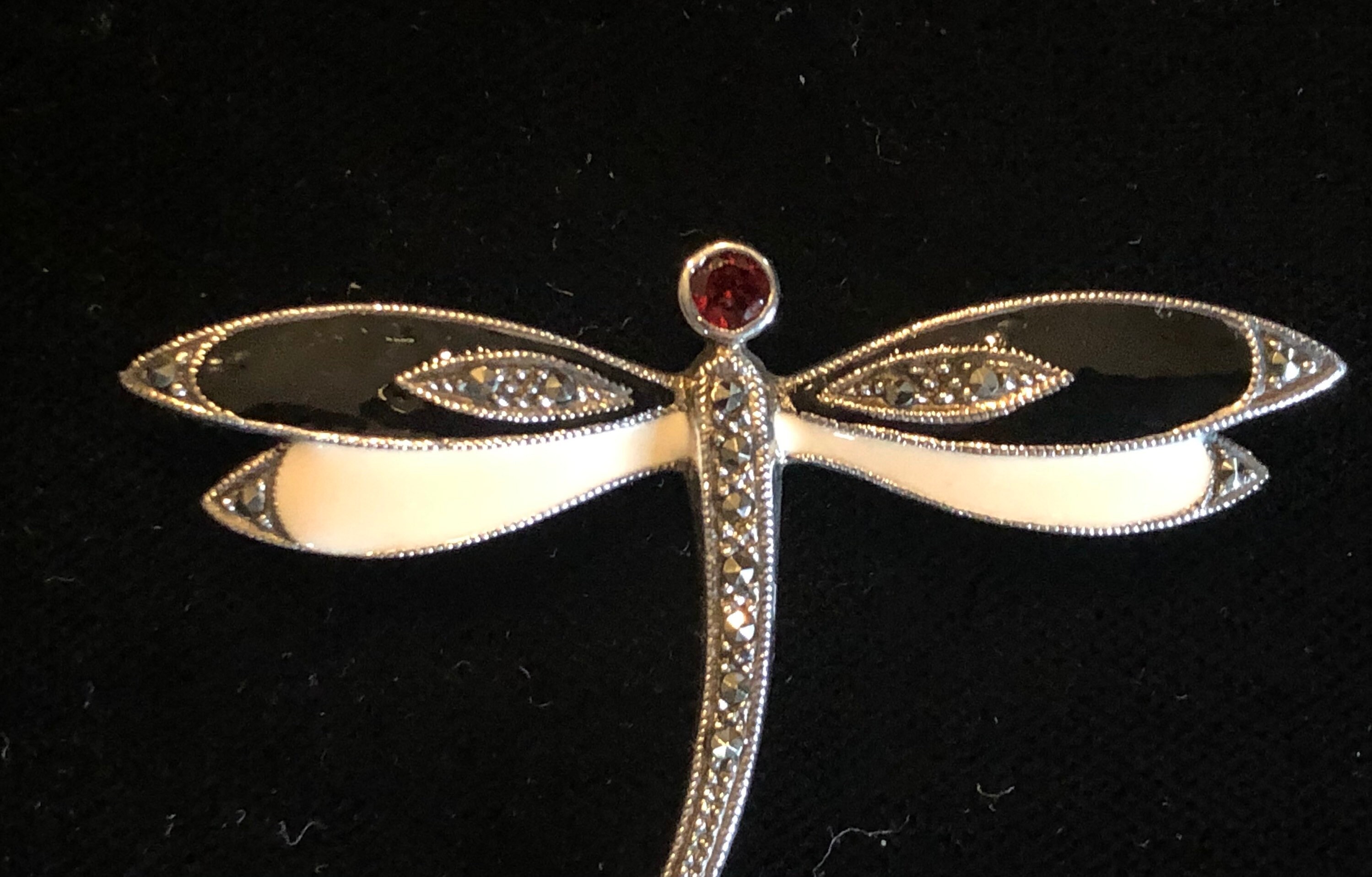 Vintage Original Sterling Silver and Marcasite Dragonfly Pin - Etsy