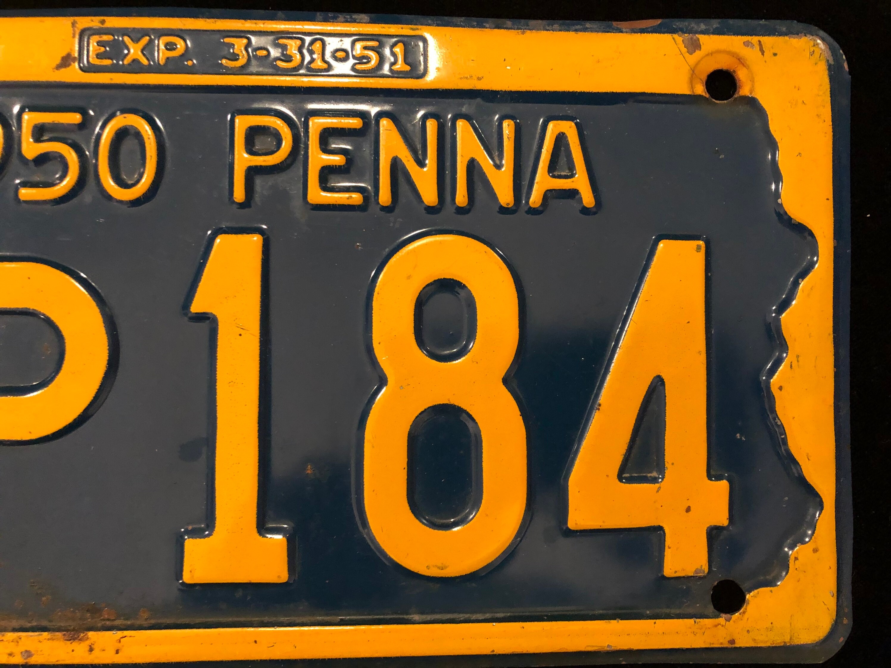 Vintage Original 1950 PA License Plate in Excellent Condition - Etsy