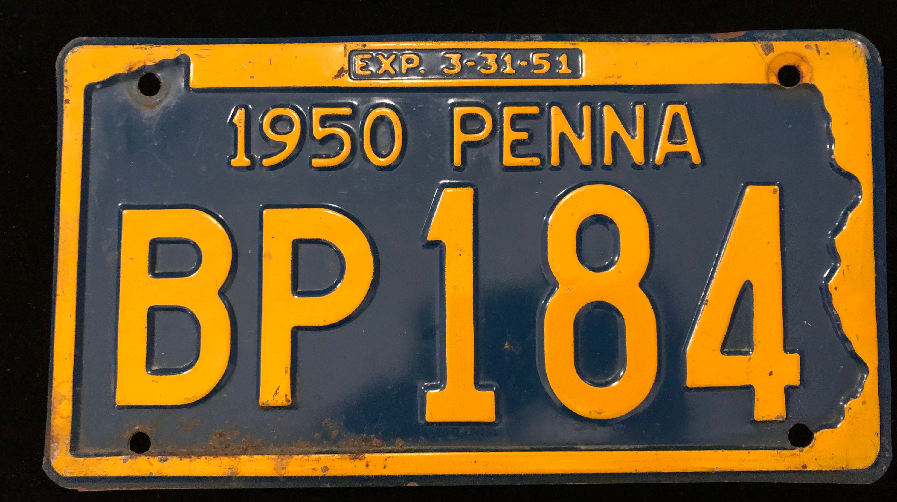 Vintage Original 1950 PA License Plate in Excellent Condition - Etsy