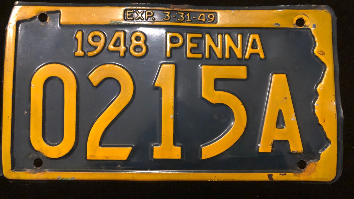 Vintage Original 1948 PA License Plate in Excellent Condition | Etsy