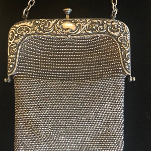 Antique Victorian Chatelaine Bright Cut Woman’s Purse in Good Condition ...