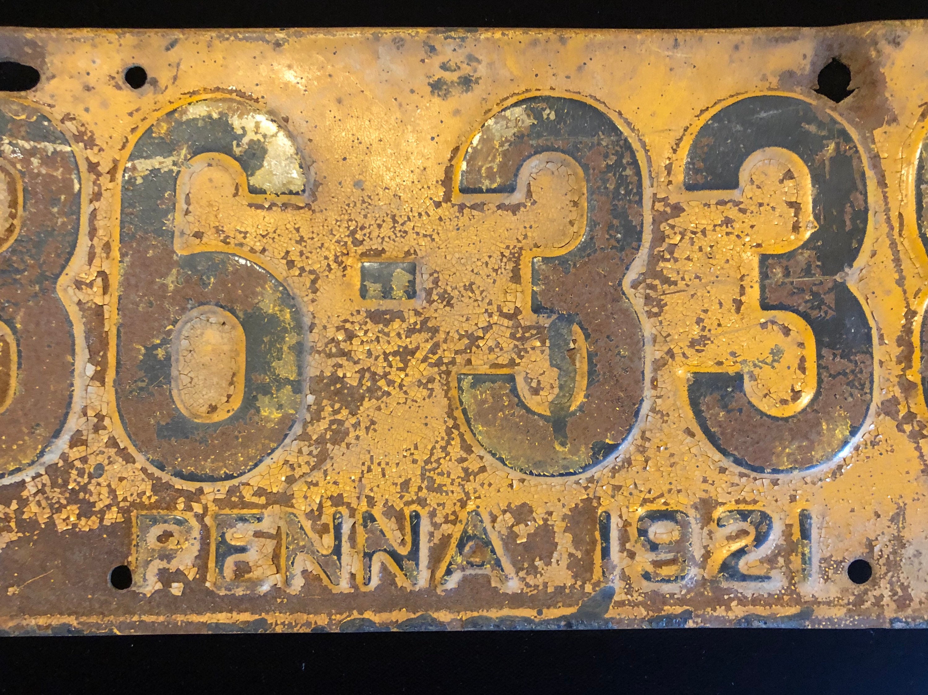 Vintage Original 1921 PA License Plate in Good Condition - Etsy