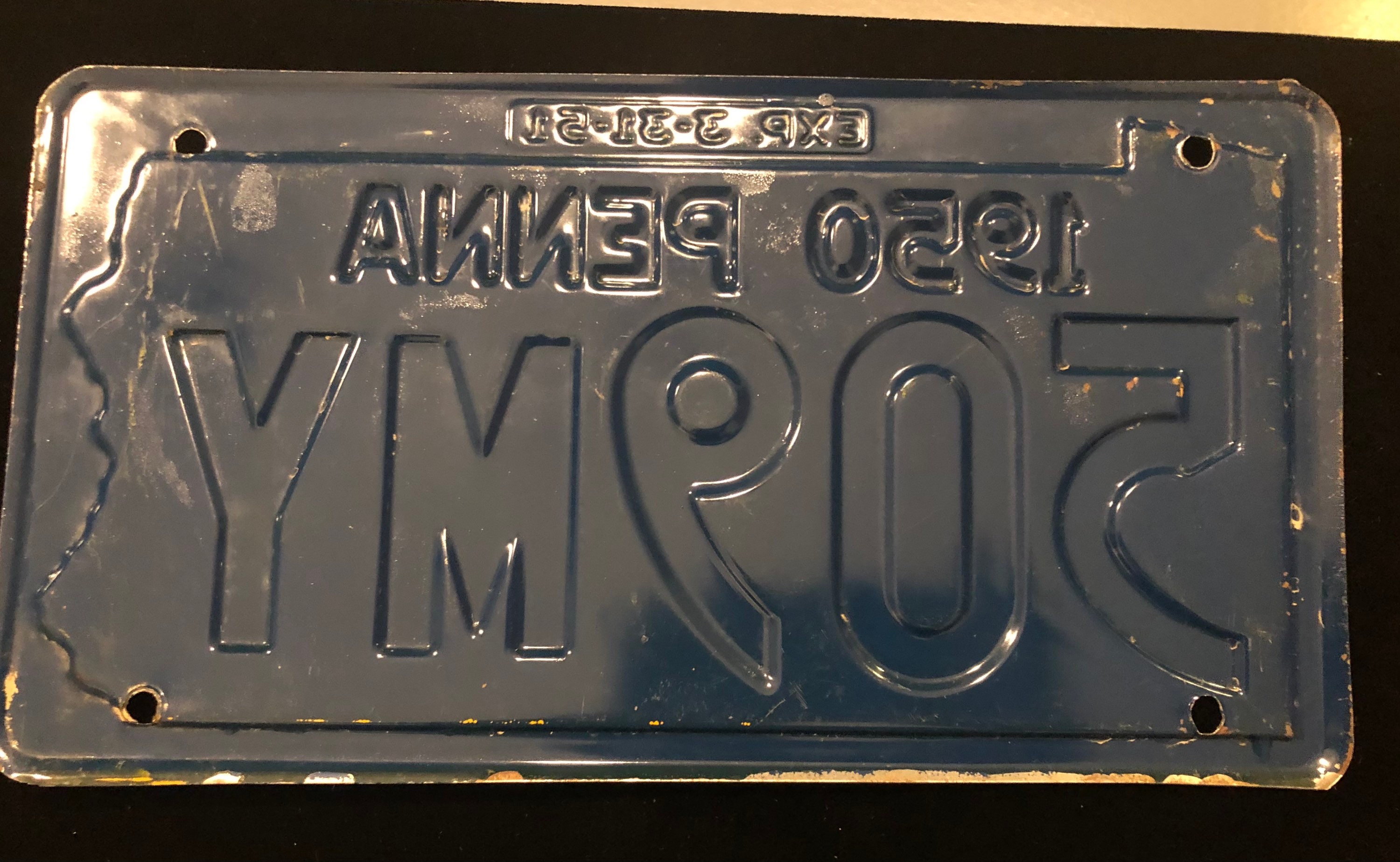 Vintage 1950 PA License Plate in Mint Condition - Etsy
