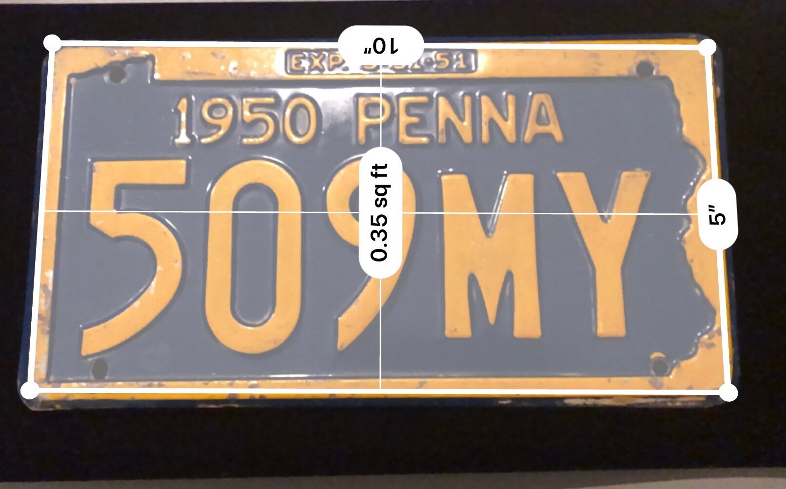 Vintage 1950 PA License Plate in Mint Condition - Etsy