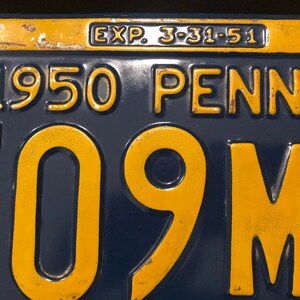 Vintage 1950 PA License Plate in Mint Condition - Etsy