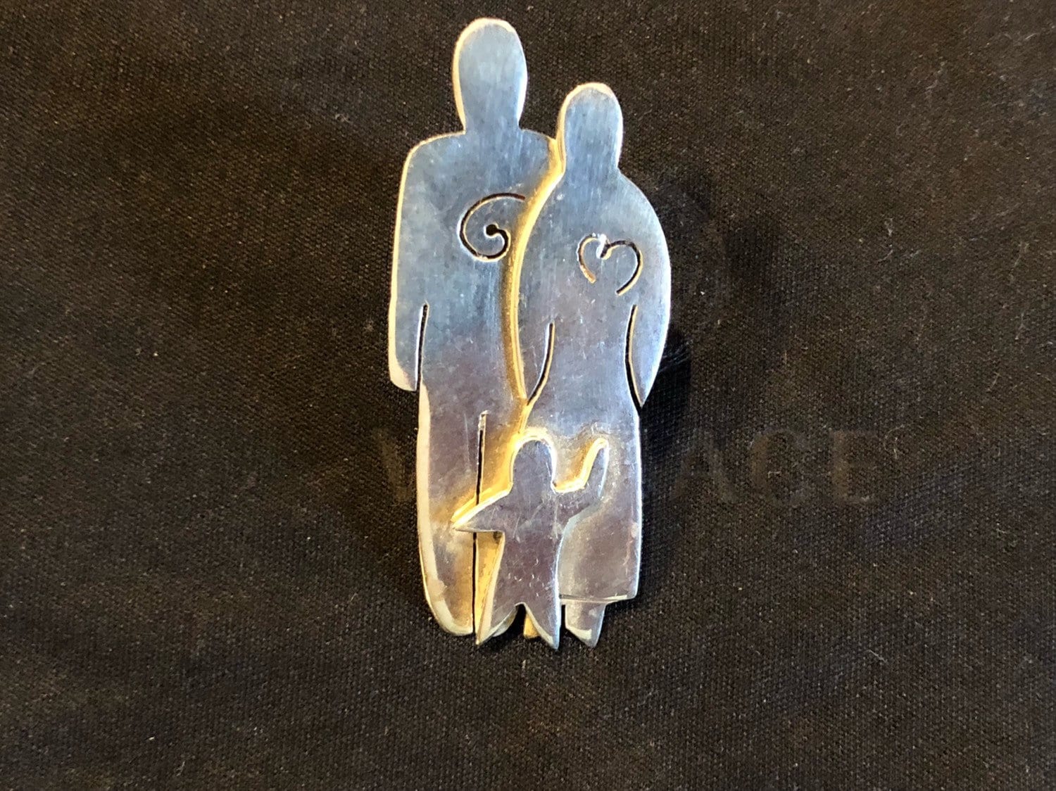 Sterling Silver Parents With Child Pin - Etsy