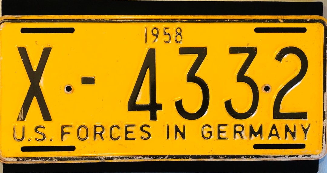 Vintage 1958 US Forces in Germany License Plate - Etsy
