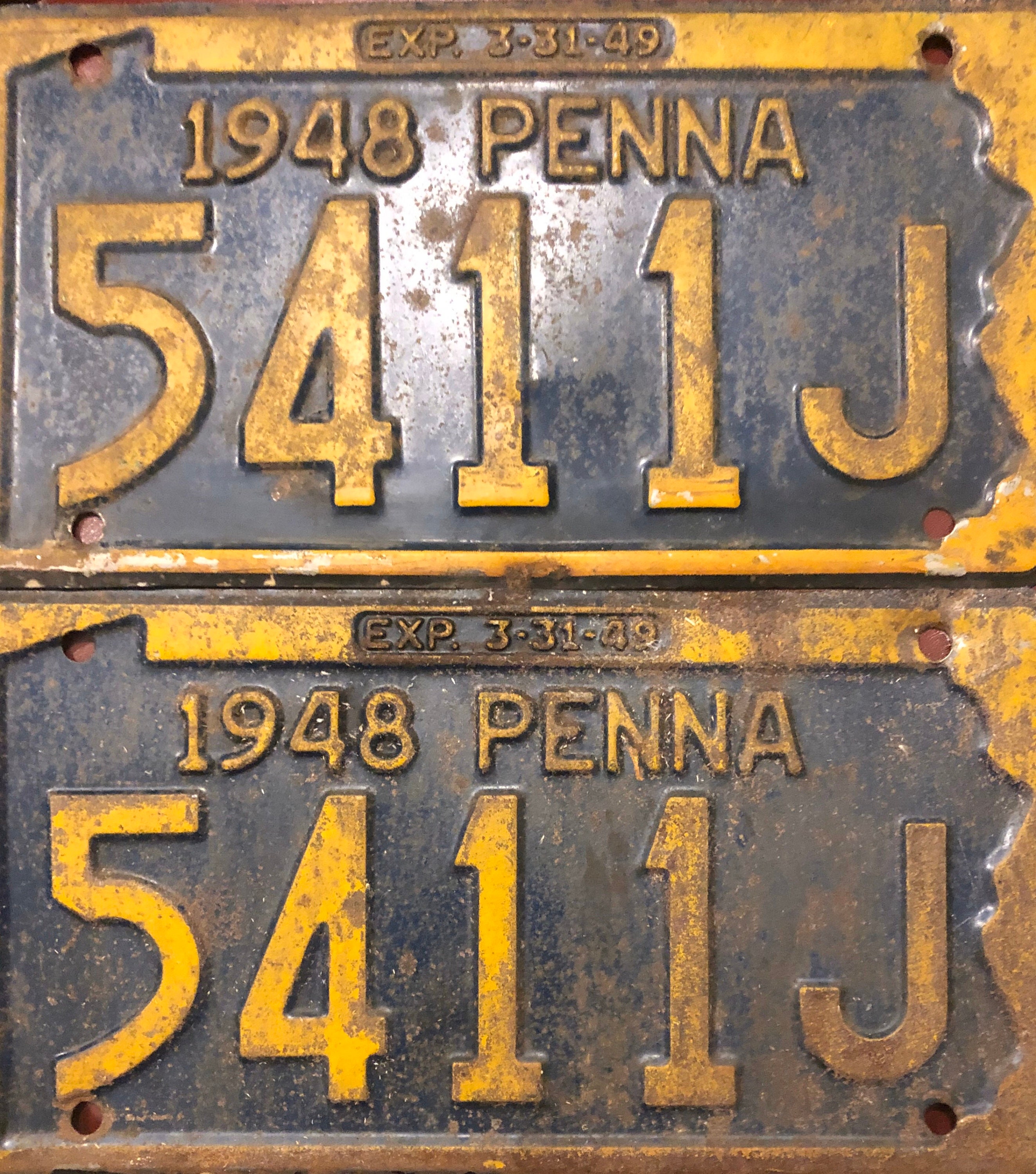 Matching Set of Two Vintage 1948 PA License Plates - Etsy