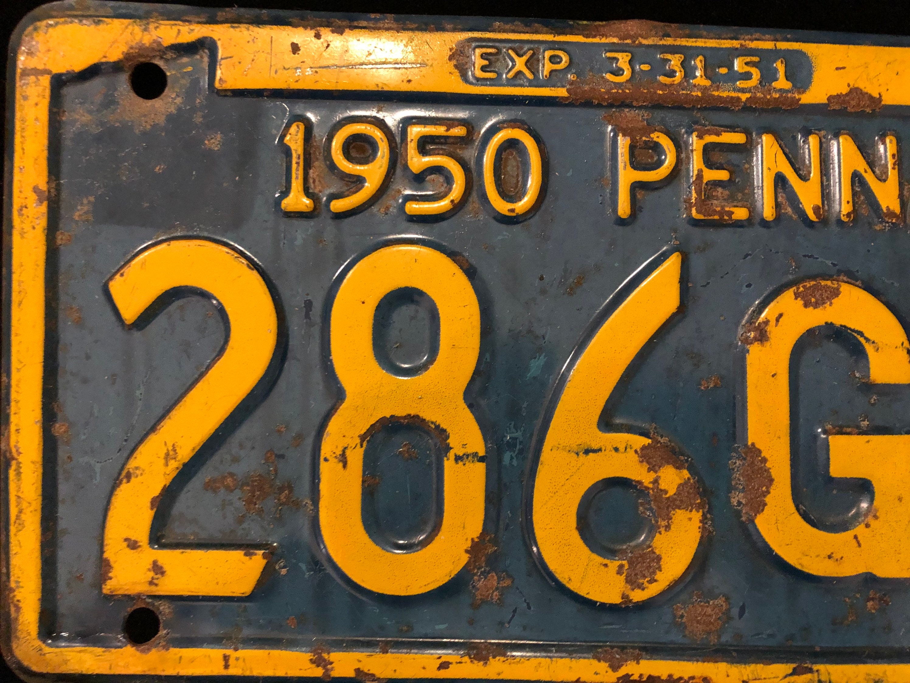 Vintage Original 1950 PA License Plate in Good Condition - Etsy