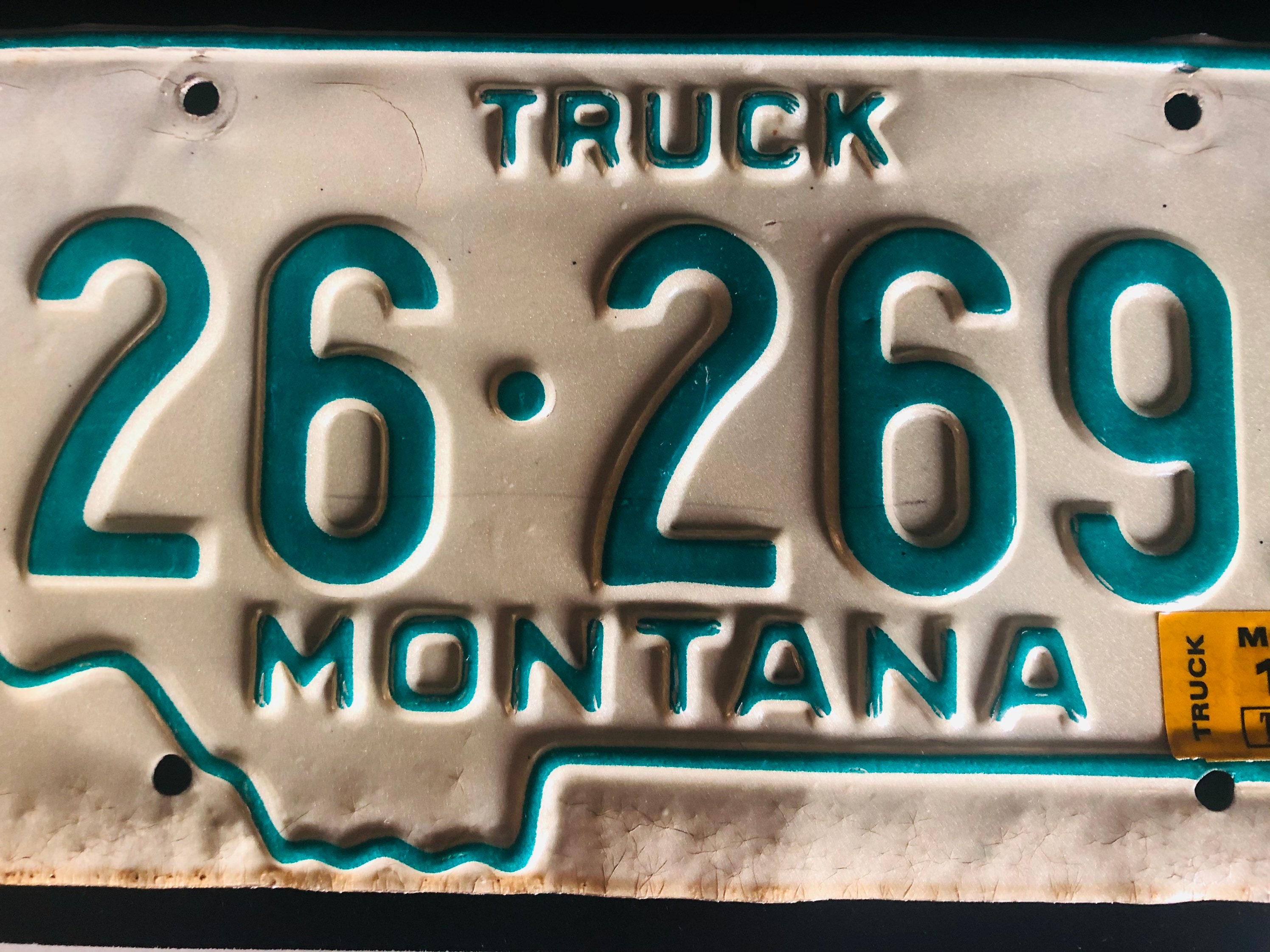 Vintage Original 1969 Montana Truck License Plate in Good - Etsy