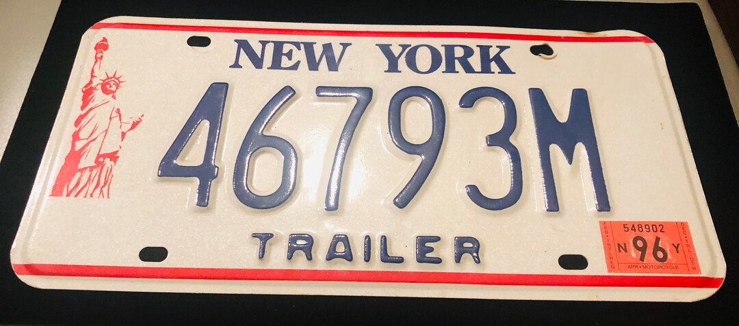 Vintage 1996 NY Trailer License Plate in Excellent Condition - Etsy
