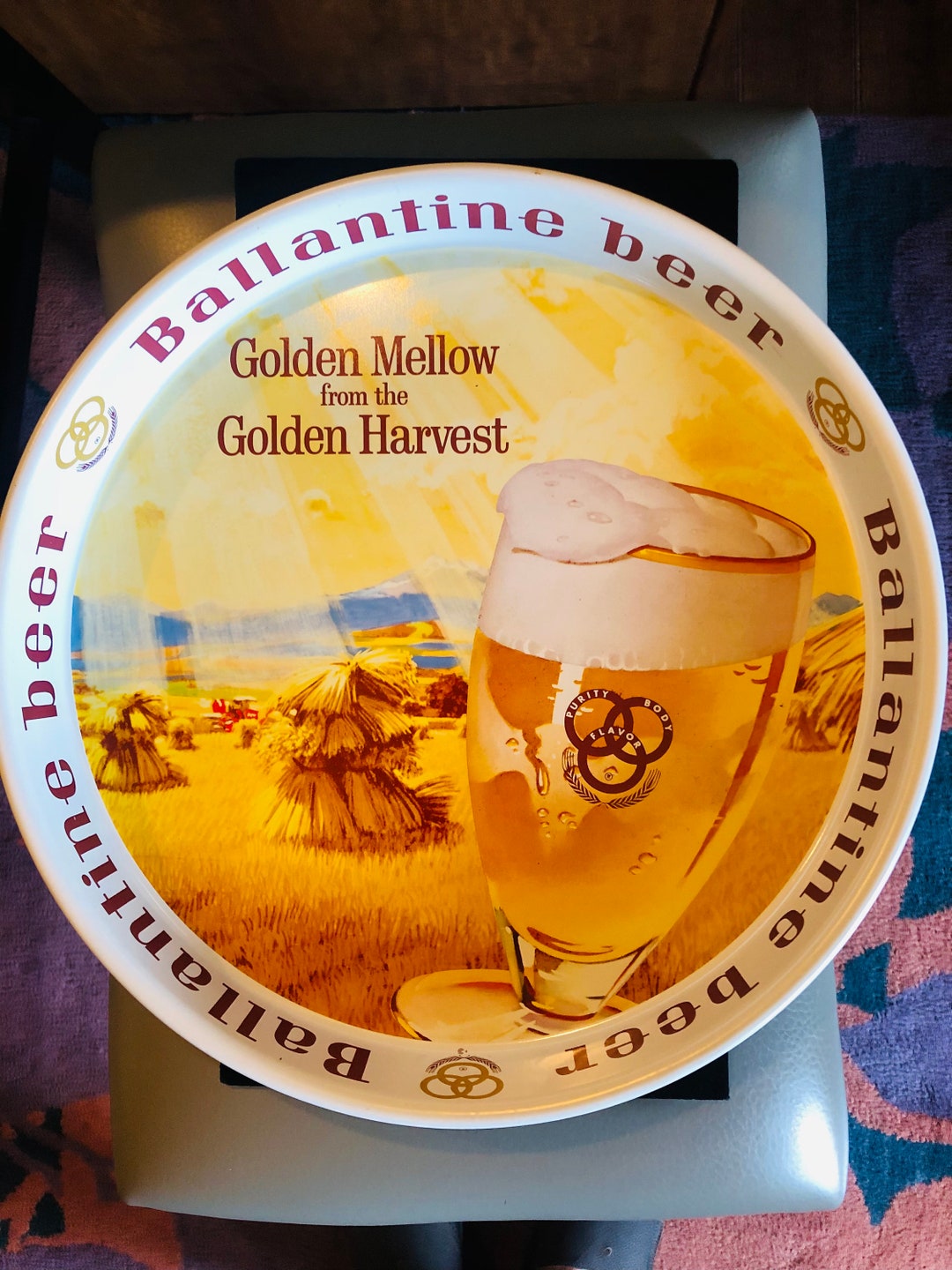 Vintage 13 Inch Original Ballantine’s Beer Tray in Excellent Condition ...