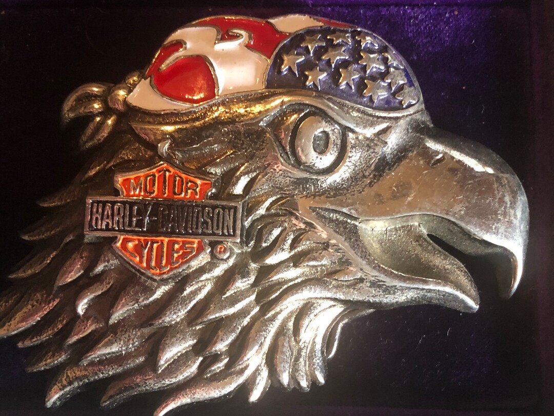 Vintage Original 1991 Brass Harley Davidson Belt Buckle in Excellent ...