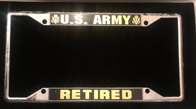 Vintage US Army Retired License Plate Frame in Good Condition - Etsy
