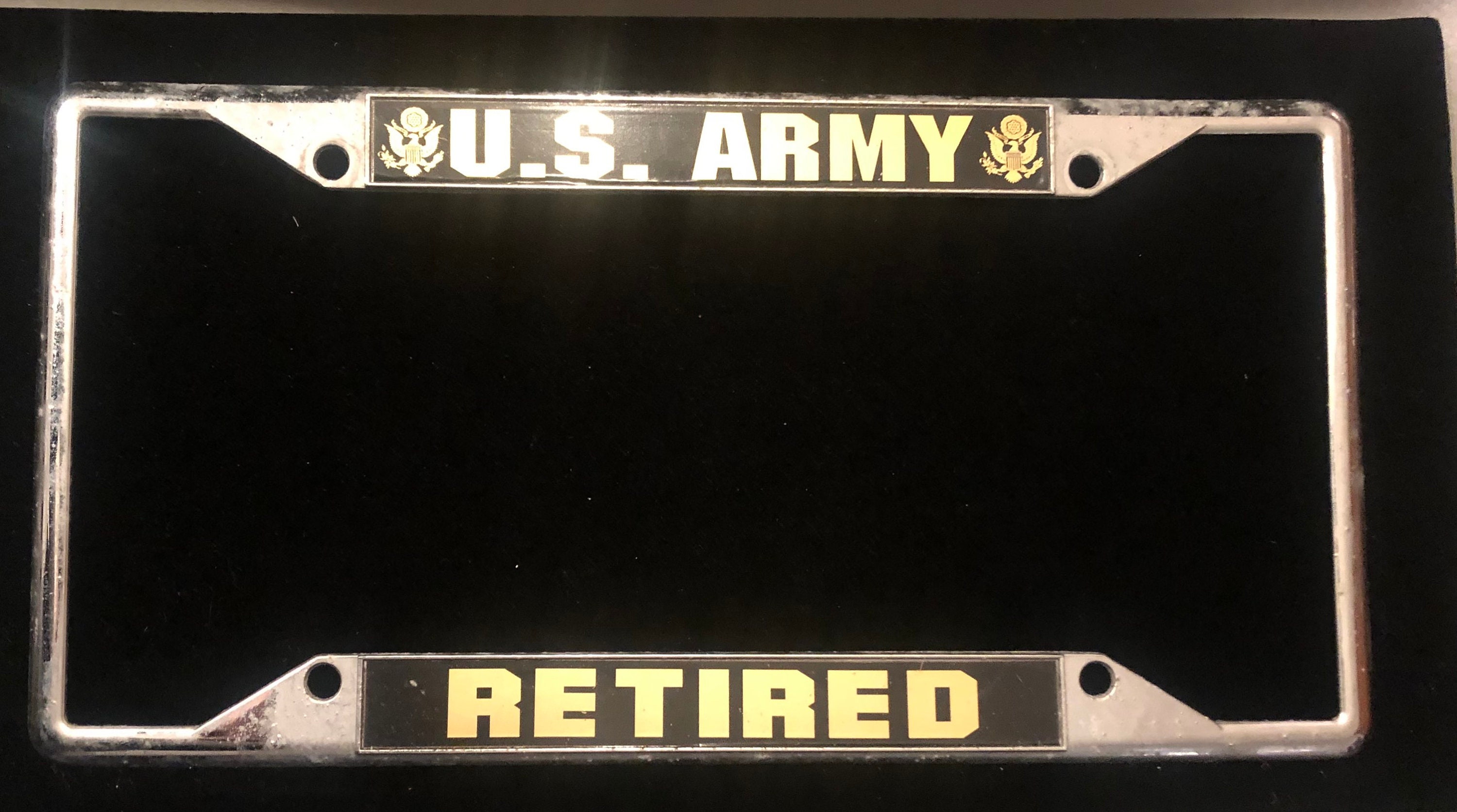 Vintage US Army Retired License Plate Frame in Good Condition - Etsy