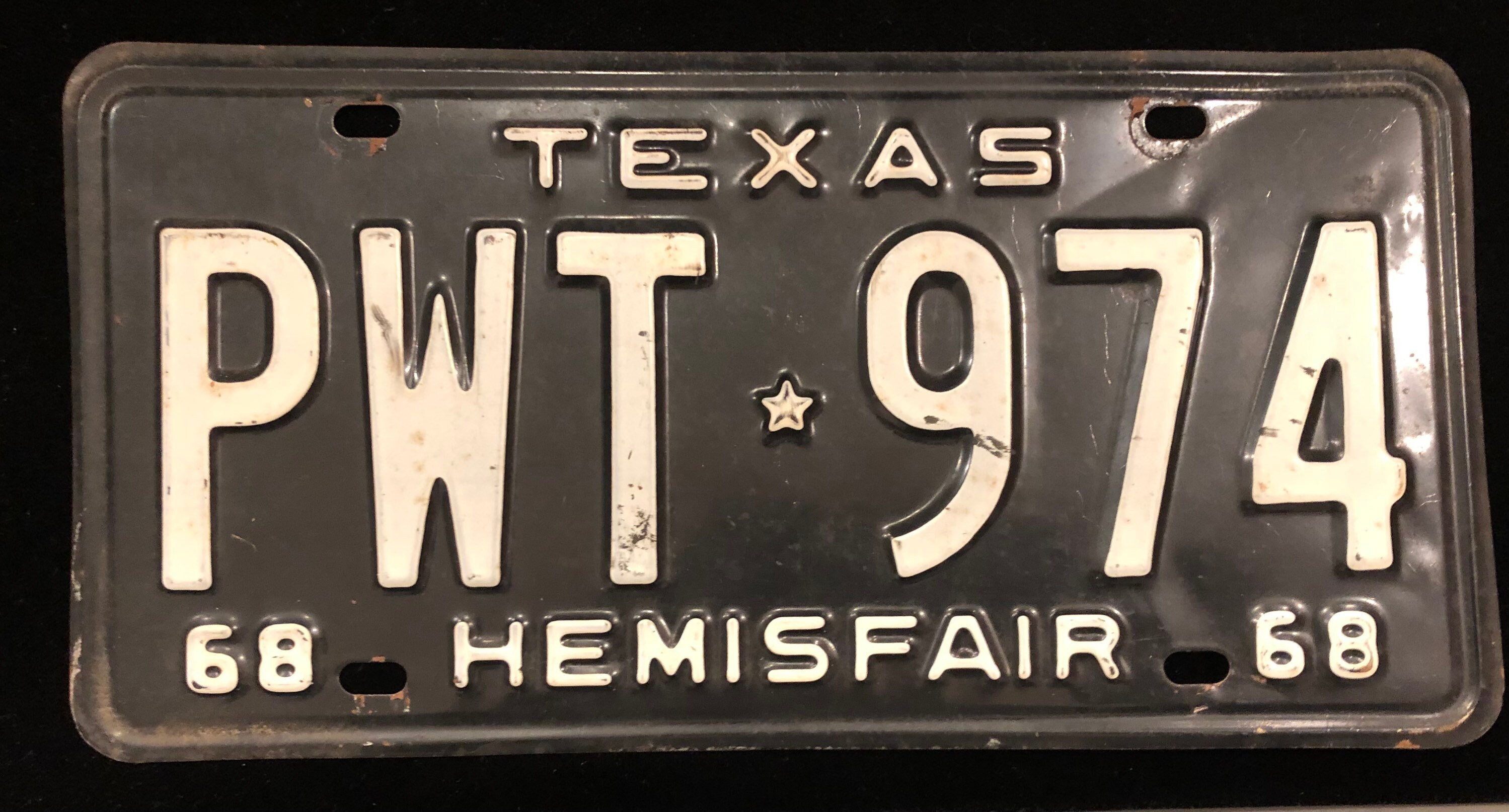Vintage Original 1968 Texas Hemisfair License Plate in Very - Etsy