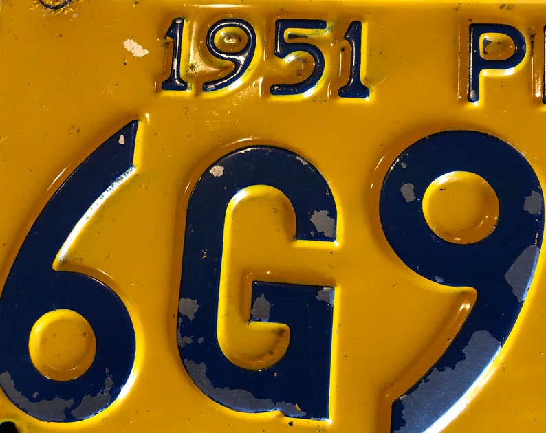 Vintage 1951 PA Original License Plate in Excellent Condition - Etsy