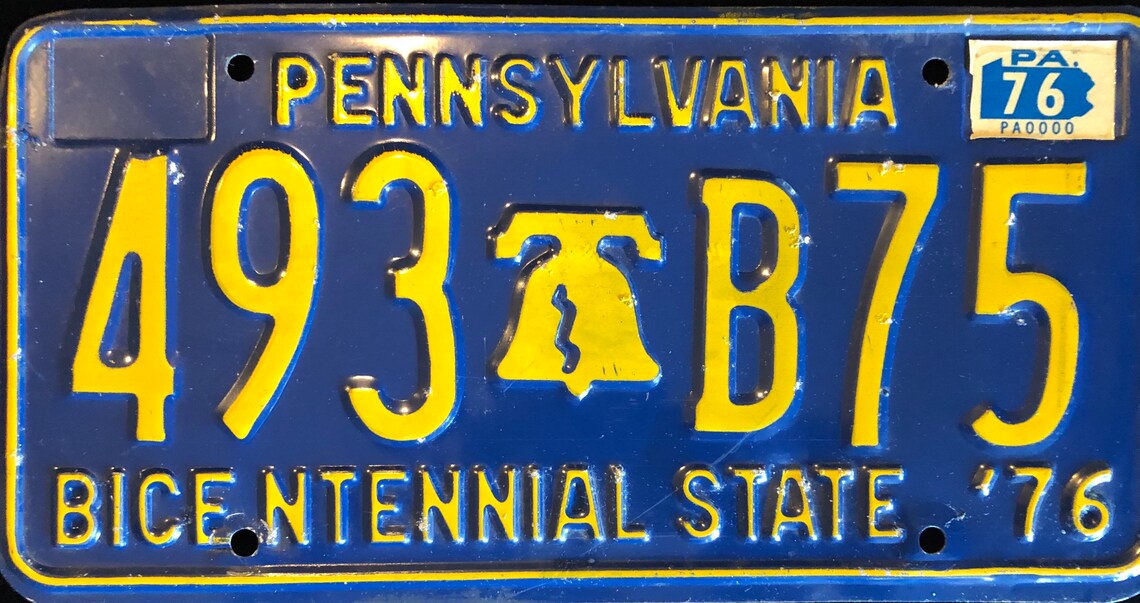 1976 PA Bicentennial State 76 License Plate Liberty Bell | Etsy