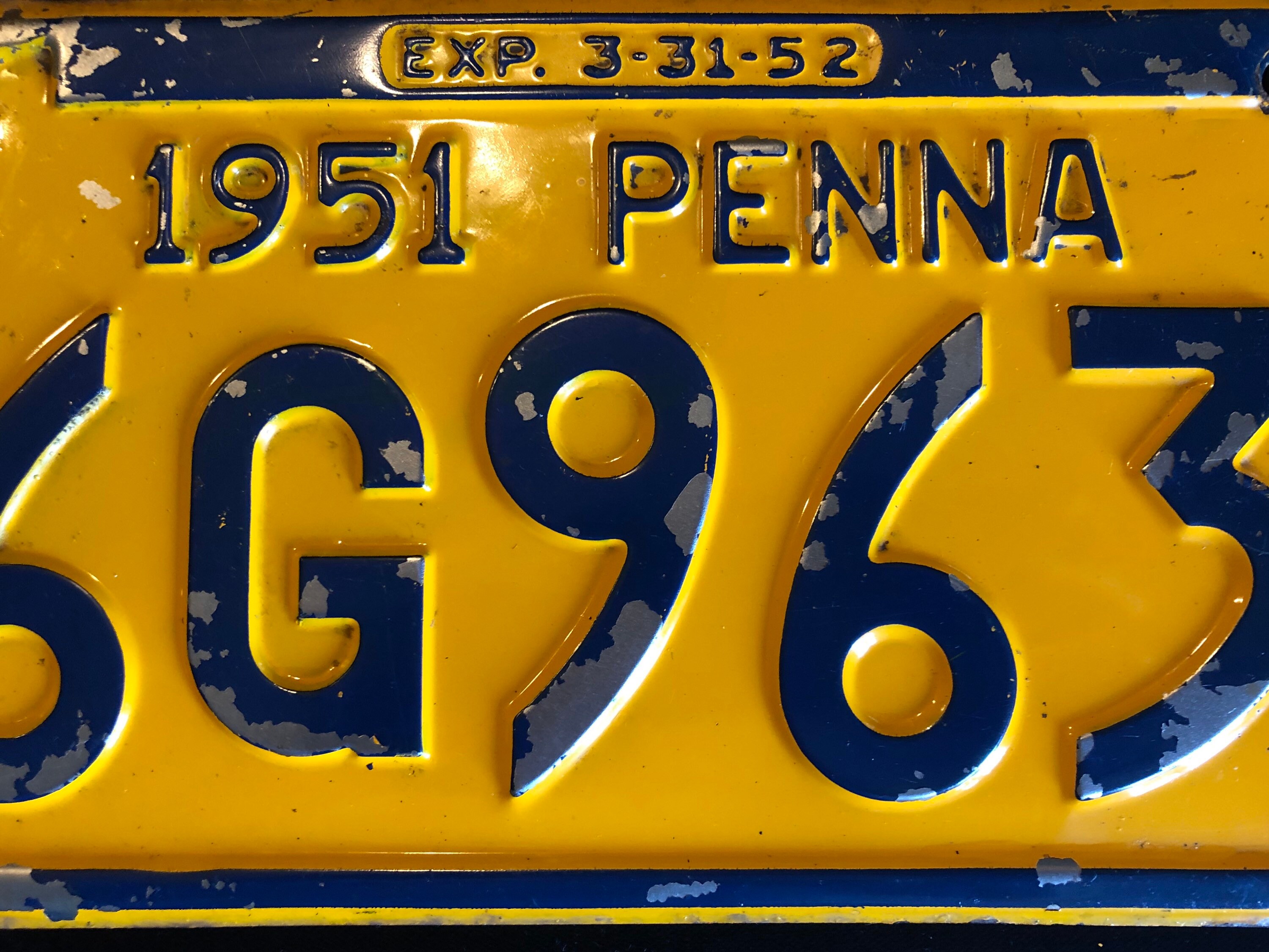 Vintage 1951 PA Original License Plate in Excellent Condition - Etsy