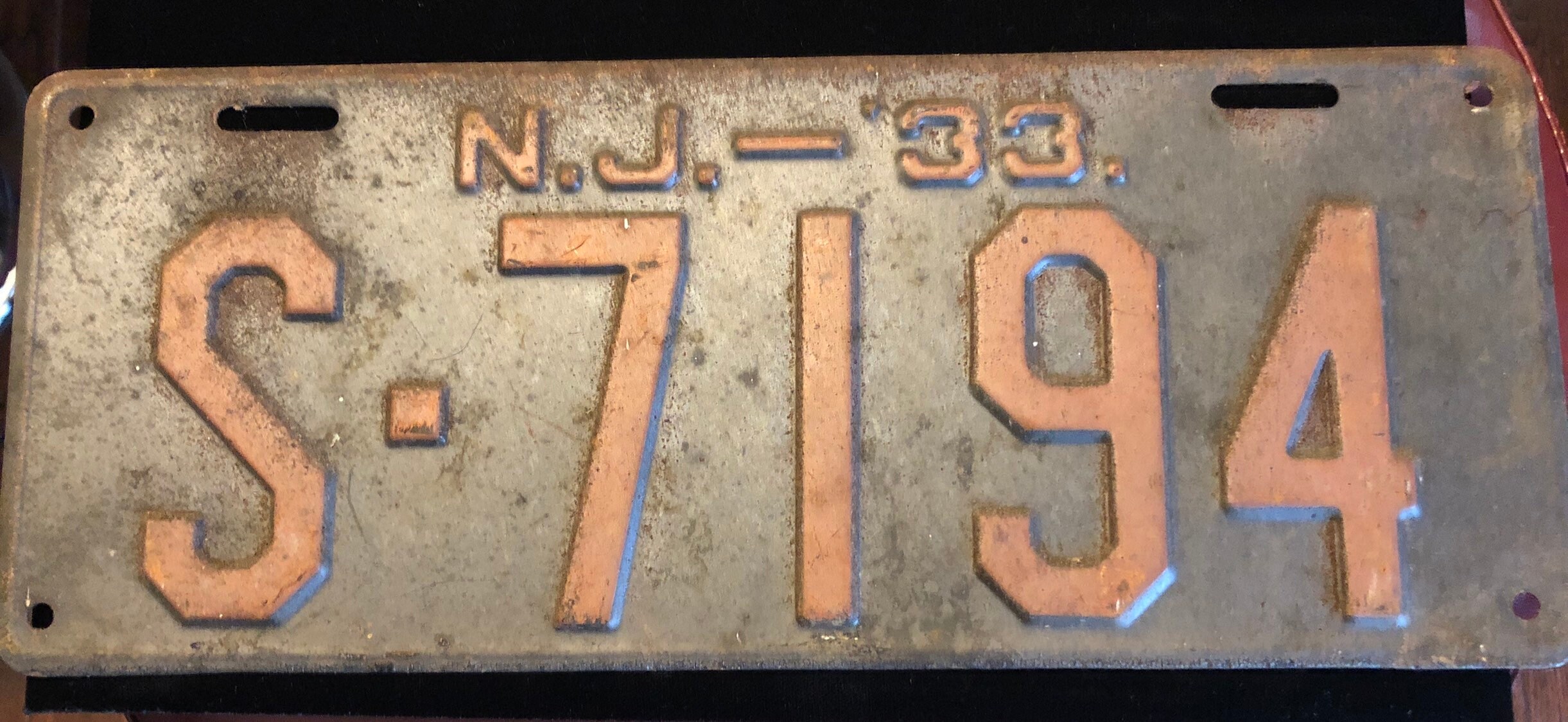 1933 NJ Original Vintage License Plate in Good Condition - Etsy