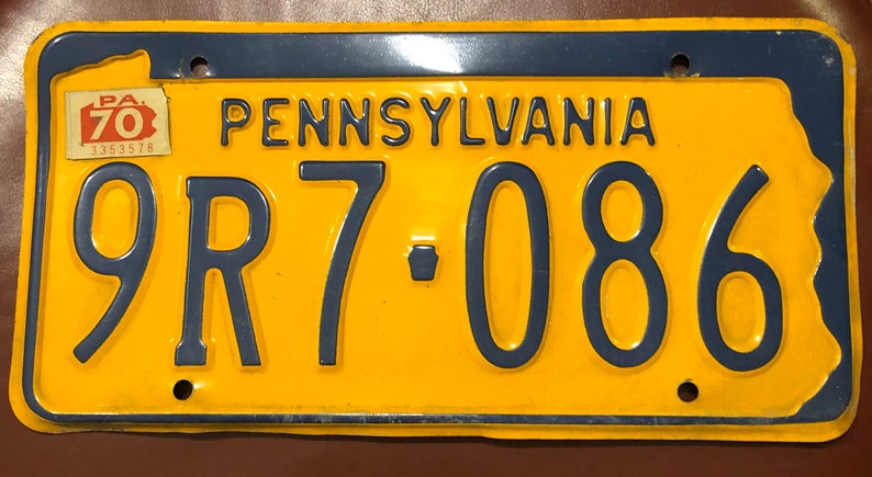 Vintage 1970 PA License Plate - Etsy