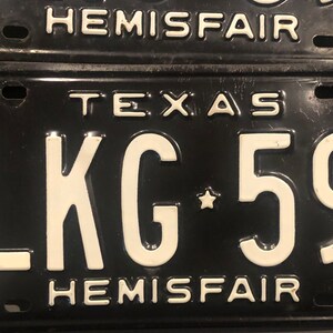 Vintage Matching Set of Two 1968 Texas Hemisfair License Plates - Etsy